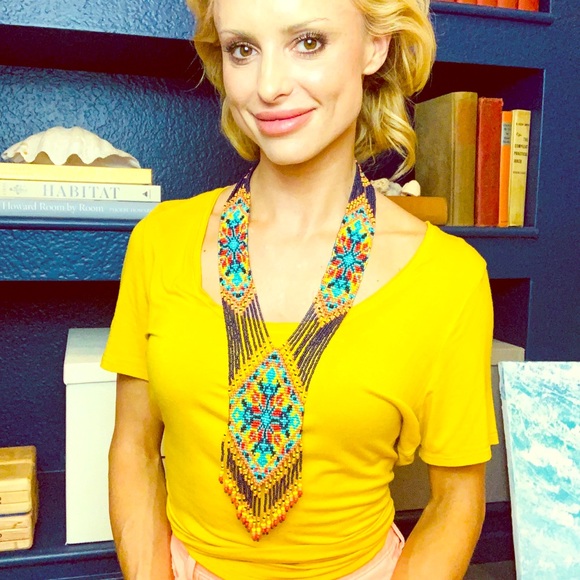 Jewelry | Boho Chic Beaded Necklace Aztec Inspired | Poshmark